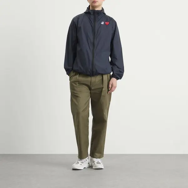Play Comme Des Garcon X K-way Full Zip Packable Jacket - Navy
