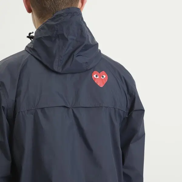 Play Comme Des Garcon X K-way Full Zip Packable Jacket - Navy