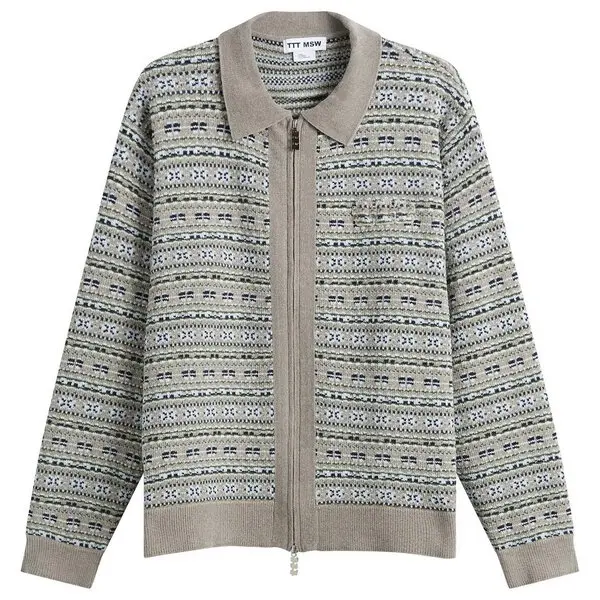 TTT MSW Zip Knit Cardigan - Greige