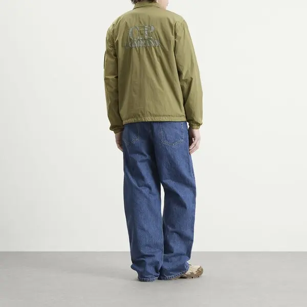C.P. COMPANY Chrome-r Zipped Lens Logo Overshirt - Moss Gray