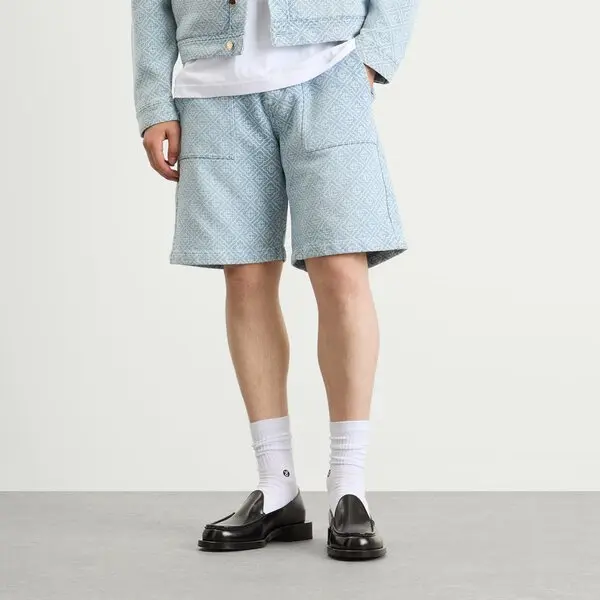 Casablanca Relaxed Monogram Denim Shorts