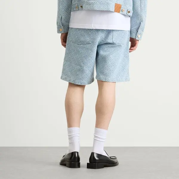 Casablanca Relaxed Monogram Denim Shorts
