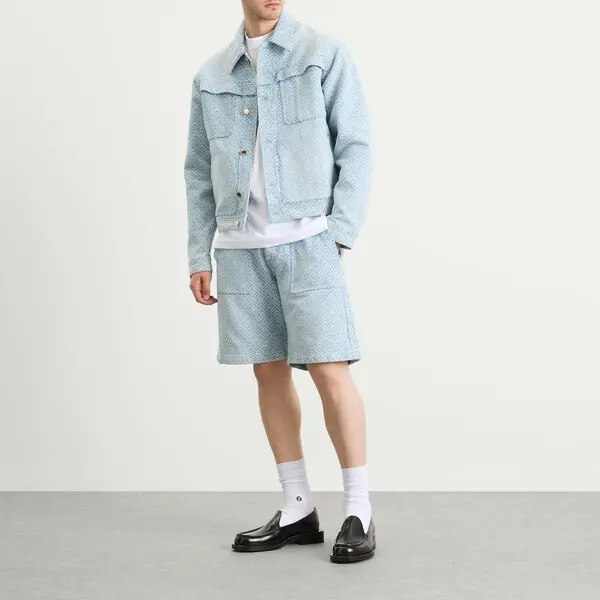Casablanca Relaxed Monogram Denim Shorts