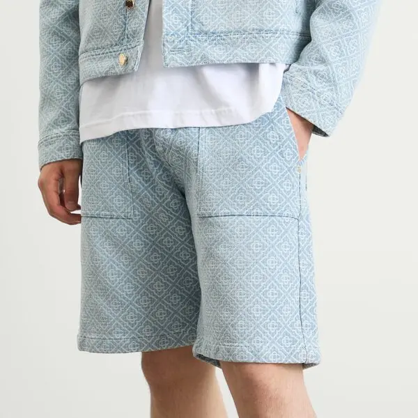 Casablanca Relaxed Monogram Denim Shorts