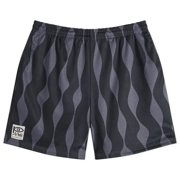 PARRA Waved Mesh Shorts - Black