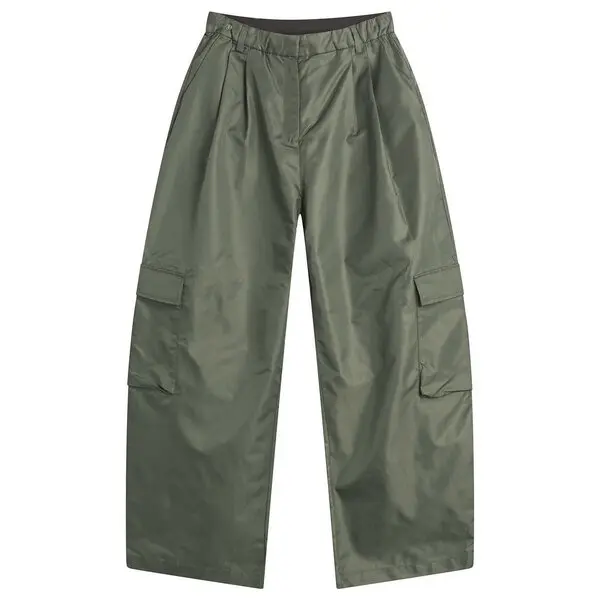 STEL Tapered Nylon Barrel Leg Trousers - Thyme