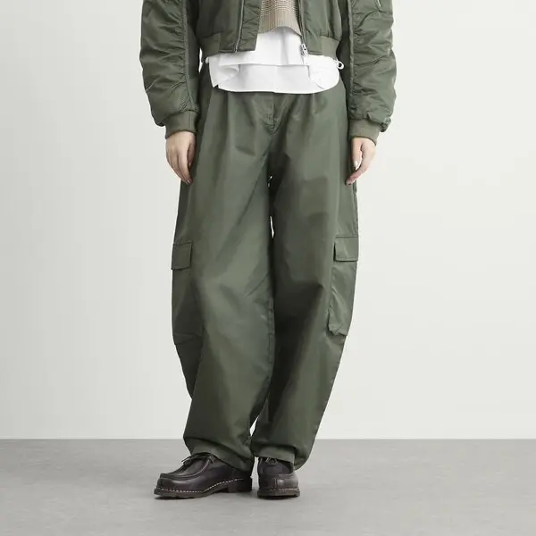 STEL Tapered Nylon Barrel Leg Trousers
