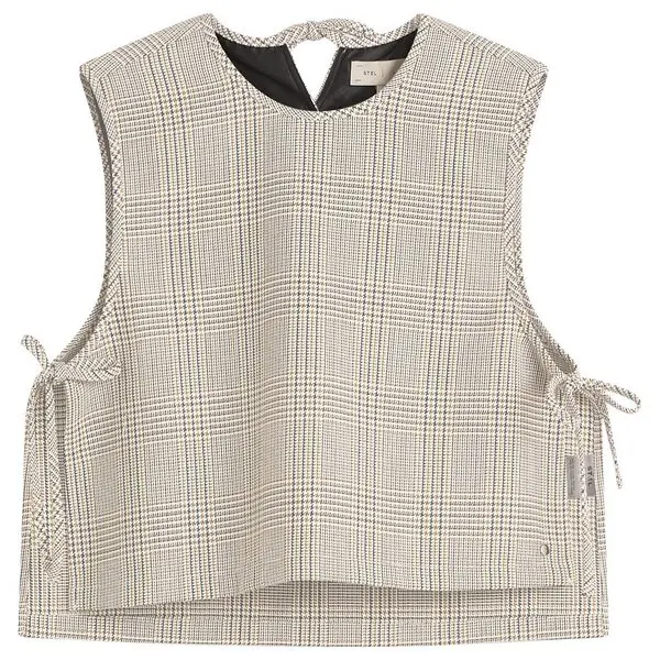 STEL Tie Side Check Tank Top - Camel Check
