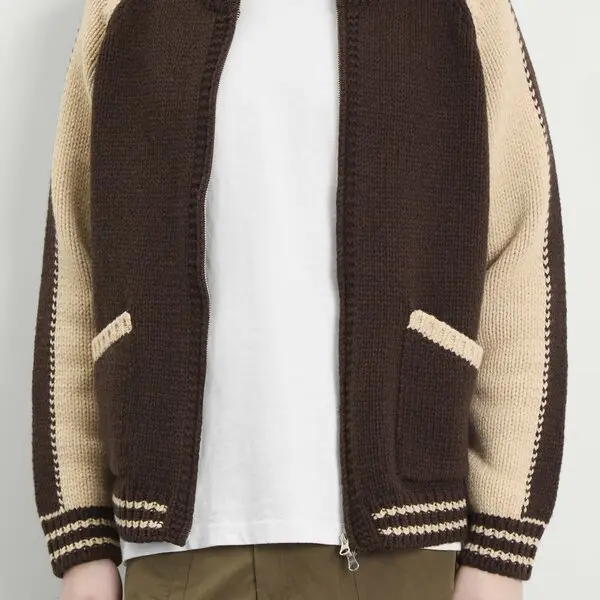 FRIZMWORKS Wool Varsity Zip Cardigan