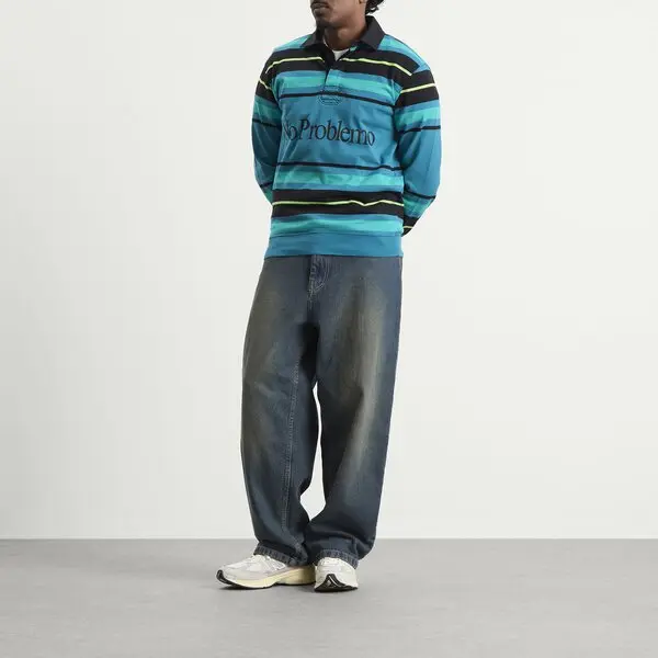 NO PROBLEMO Striped Rugby Shirt