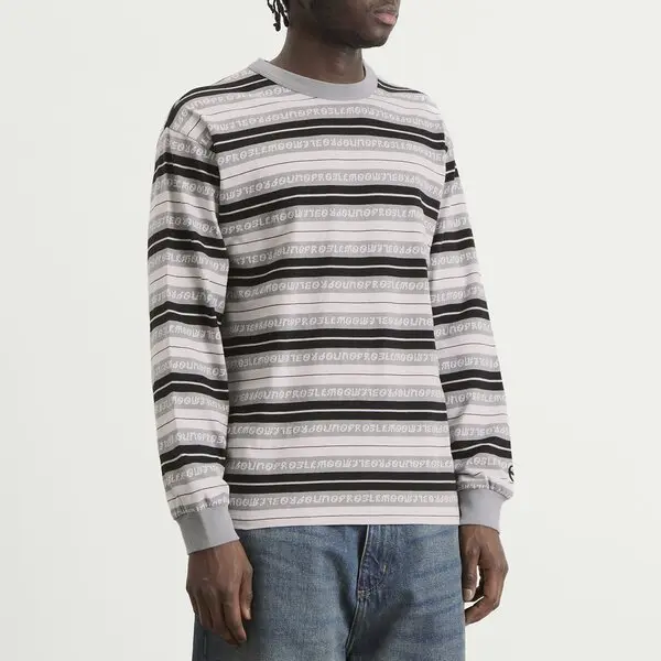 NO PROBLEMO Jacquard Stripe Long Sleeve T-shirt