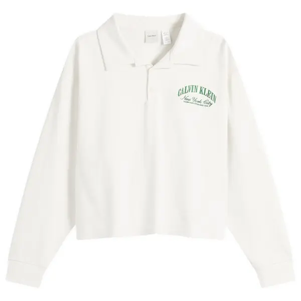 Calvin Klein Logo Cotton Jersey Polo - Tofu