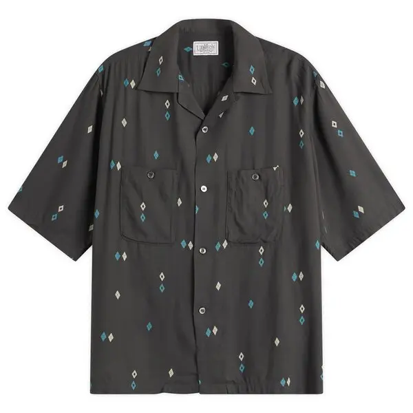 UNLIKELY DRY GOODS Argyle Rayon Shirt - Charcoal