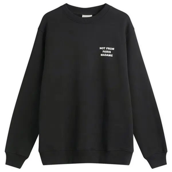 Drole De Monsieur Not From Paris Madame Crew Sweat - Black