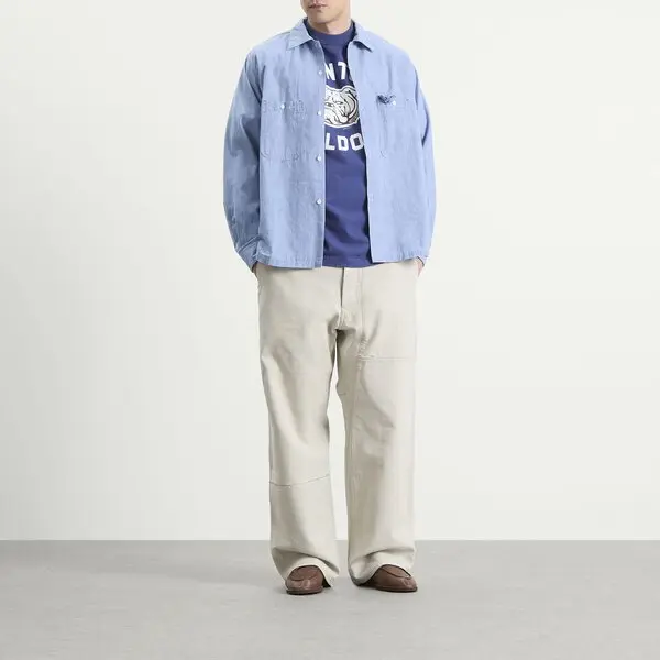 UNLIKELY DRY GOODS Open Collar Chambray Shirt