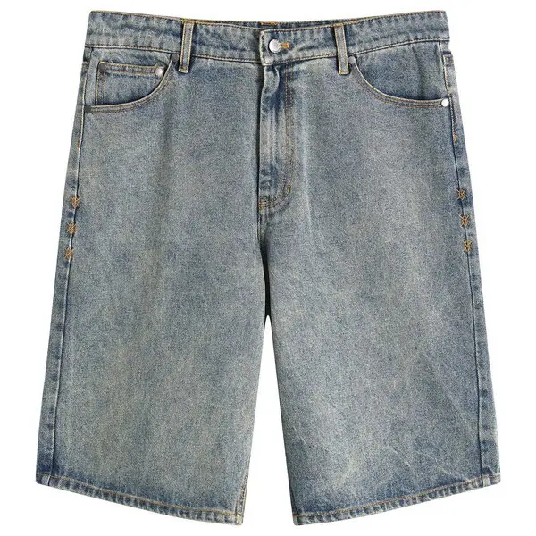 DAILY PAPER Compact Shield Embroidery Shorts - Denim
