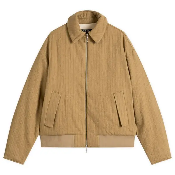 MERELY MADE Wool Stripe Bomber Jacket - Brown