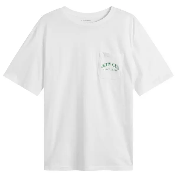 Calvin Klein Heritage Crest Cotton Poplin T-shirt - White