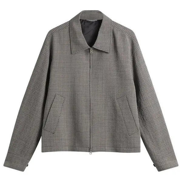 MFPEN Check Cropped Mail Jacket - Taupe