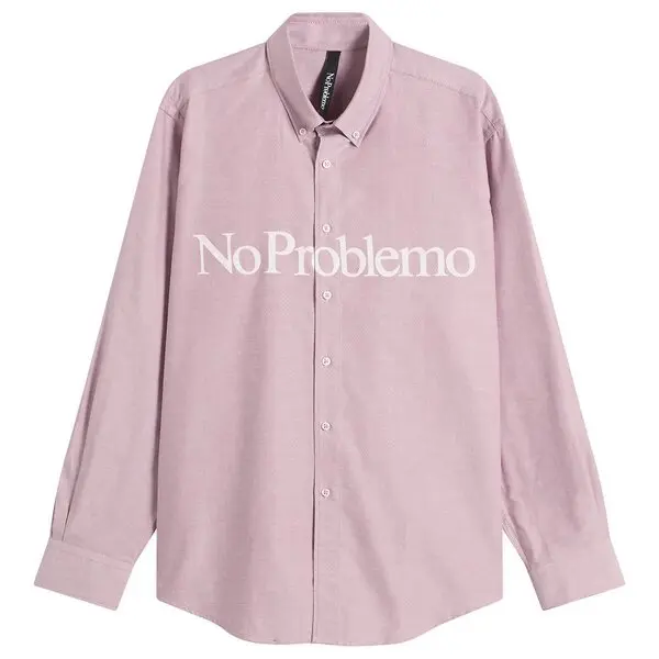 NO PROBLEMO Logo Oxford Shirt - Red