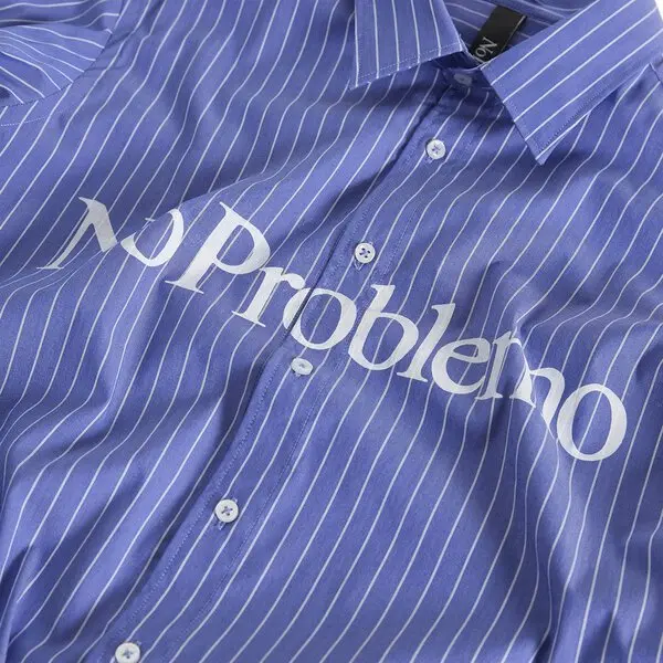 NO PROBLEMO Logo Stripe Poplin Shirt