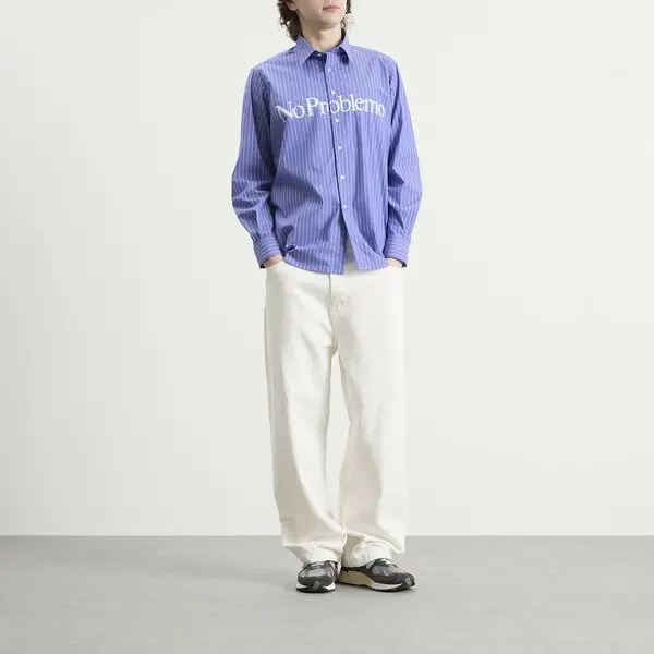 NO PROBLEMO Logo Stripe Poplin Shirt