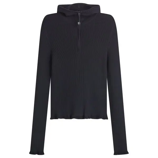 Cecilie Bahnsen Belma Merino Knit Hoodie - Navy