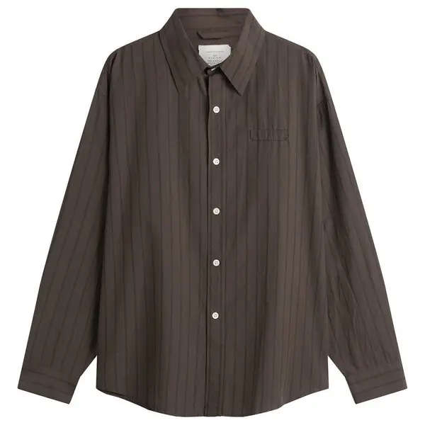 MFPEN Triple Stripe Essay Shirt - Dark Brown