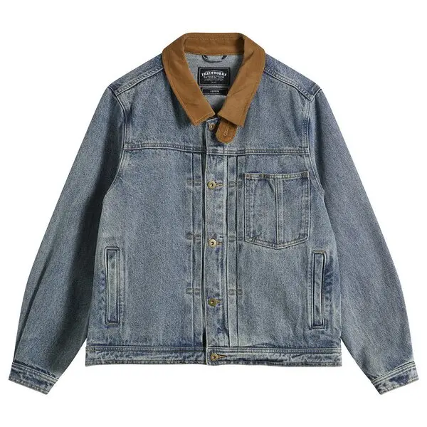 FRIZMWORKS Washed Denim Trucker Jacket - Blue