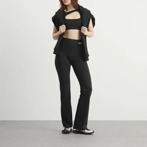 Nike Zenvy High Waisted Flared Leggings - Black/pcg3c