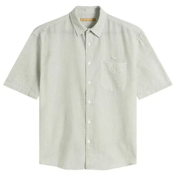 FRIZMWORKS Og Stripe Seersucker Short Sleeve Shirt - Green