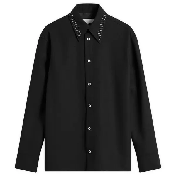JIL SANDER Wool Canvas Shirt - Black