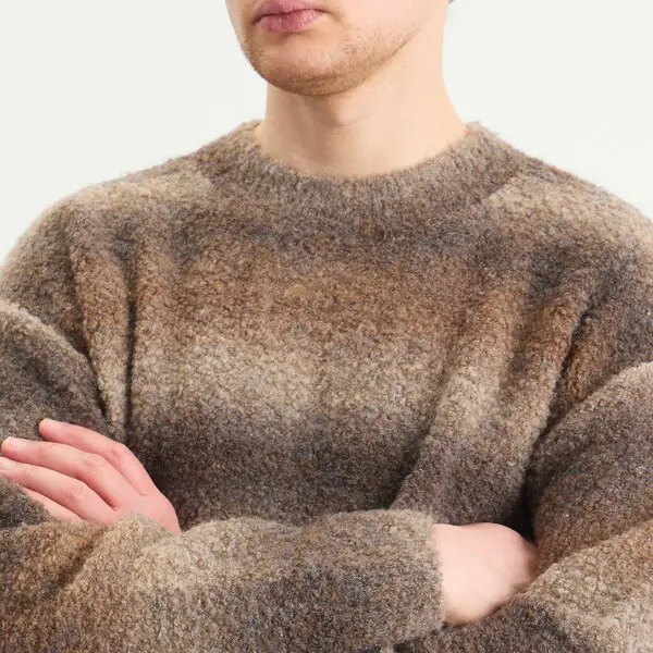 FRIZMWORKS Gradiation Boucle Knit Sweater