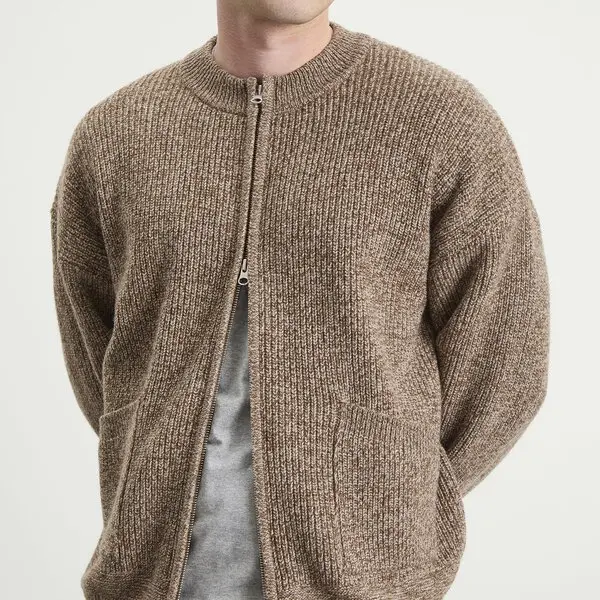 FRIZMWORKS Tweed Wool Deck Zip Cardigan