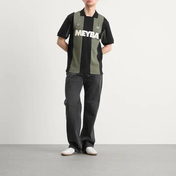 Fred Perry Meyba Cut And Sew Polo Shirt - Black