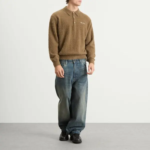 THISISNEVERTHAT Sct-logo Shaggy Knit Polo