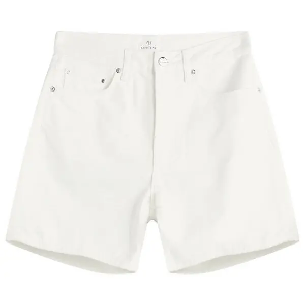 ANINE BING Kat High-rise Denim Shorts - Ecru
