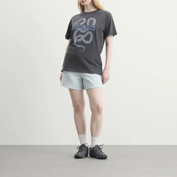 ANINE BING Kam Monogram Sweat Shorts - Light Blue