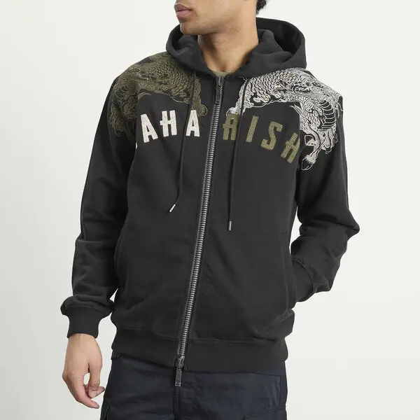 MAHARISHI Kirin Embroidered Zip Hoodie