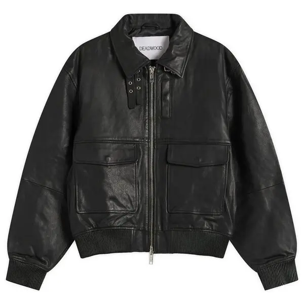 DEADWOOD Wingman Leather Bomber - Black
