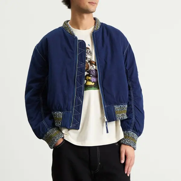 STORY MFG. Seed Printed Wonky-wear Bomber