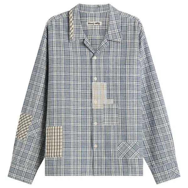 STORY MFG. Greetings Patchwork Long Sleeve Shirt