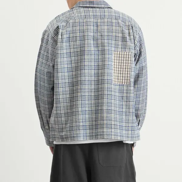 STORY MFG. Greetings Patchwork Long Sleeve Shirt