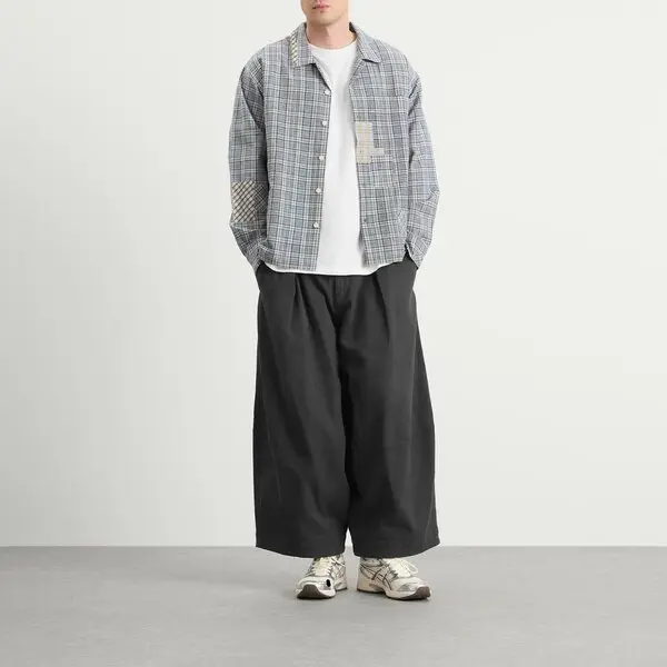 STORY MFG. Greetings Patchwork Long Sleeve Shirt