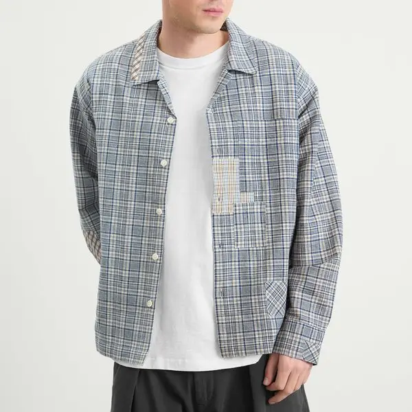 STORY MFG. Greetings Patchwork Long Sleeve Shirt