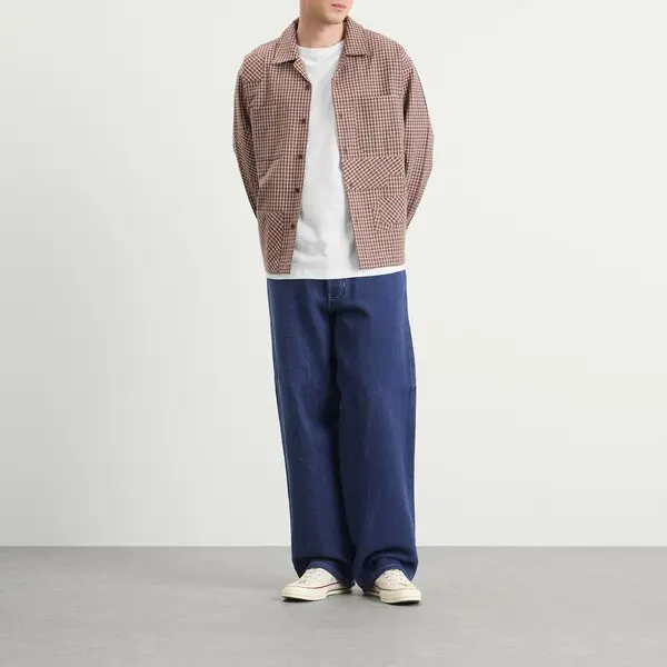 STORY MFG. Patchwork Check Long Sleeve Shirt