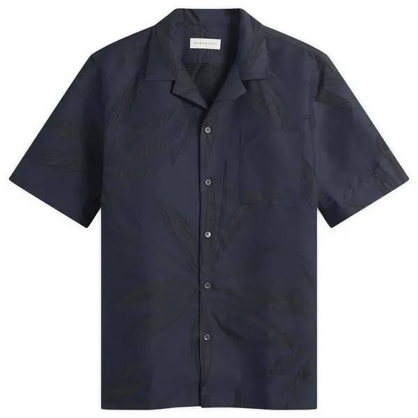 Dries Van Noten Spikey Flower Applique Shirt - Navy