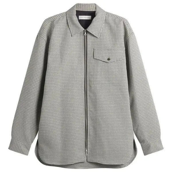 Dries Van Noten Double Faced Gingham Shirt Jacket - Grey