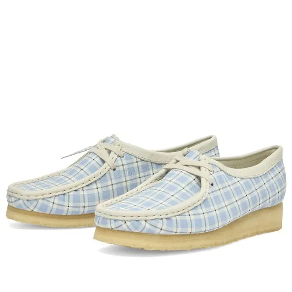 Clarks Check Wallabee Boot - Blue Check