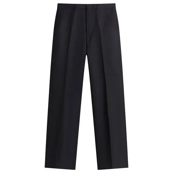 Dries Van Noten Pinstripe Worsted Wool Trousers - Navy